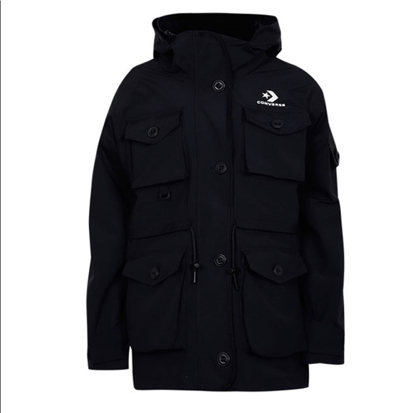Converse | Jackets & Coats | Converse Utility Jacket Field Black Mens ...